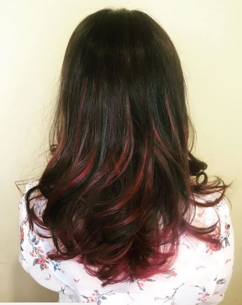 Bright Red Highlights | Best Hair Beauty Salon Art-Noise Blog